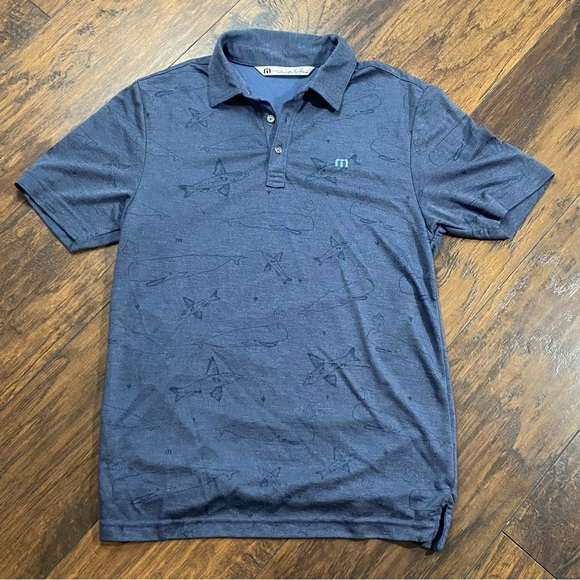 Travis Mathew | Shirts | Travis Mathew Navy Blue Fish Whale Print Golf ...